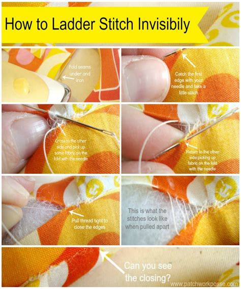 Ladder Stitch For Closing Dolls And Plushies Patchwork Posse