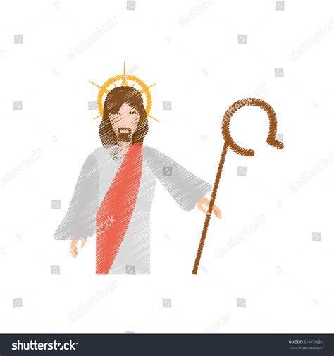 Drawing Jesus Christ Resurrects Vector Illustration Stock Vector
