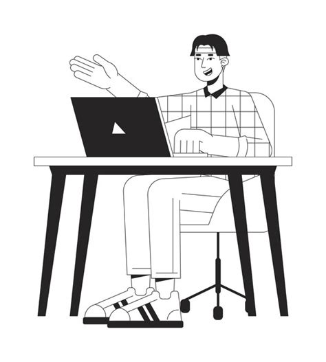 쾌활한 로봇 플랫 흑백 격리된 벡터 개체 인공 지능 편집 가능한 흑백 라인 아트 드로잉 웹 그래픽 디자인을 위한 간단한 개요
