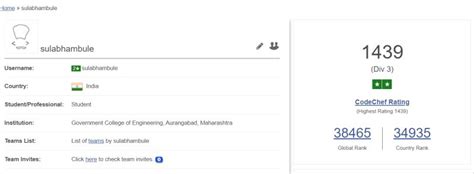 My Coding Journey Reaches 2 Star Rating On Codechef Sulabh Ambule Posted On The Topic Linkedin