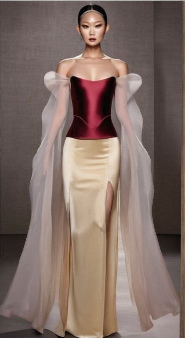 Контрастное платье на выпускной золотистого и красного оттенков Идея для вечернего платья Clothes