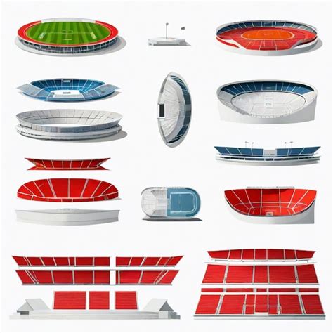 Stadium Vector Set White Background Isolated A High Qualit Premium Ai Generated Vector