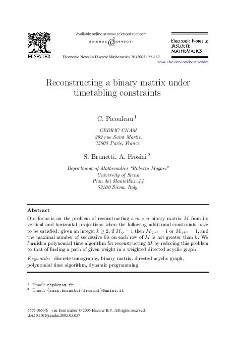 pdf reconstruction of binary matrices under adjacency constraints