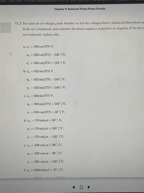 Solved 11 2 For Each Set Of Voltages State Whether Or Not Chegg Com