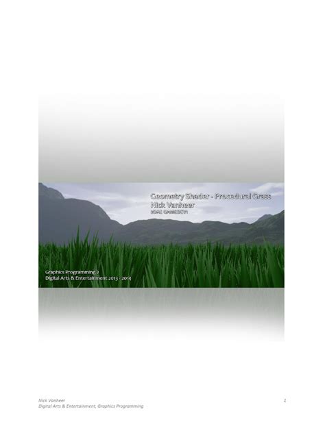 Nick Vanheer Grass Geometry Shader Pdf Shader Computer Graphics