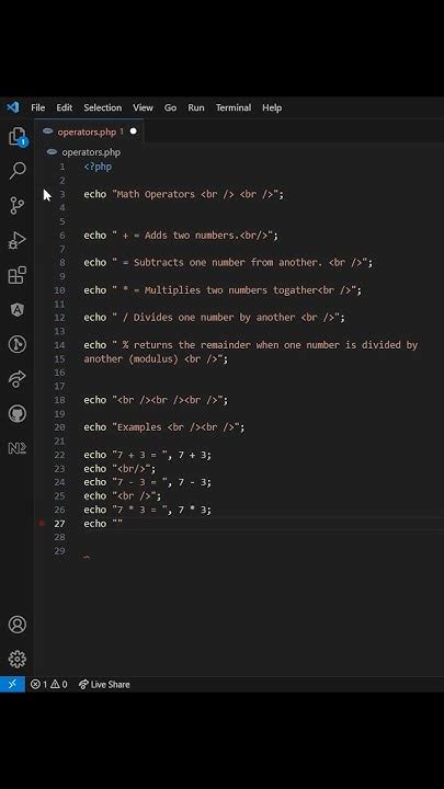 Mathematic Operators In Php Beginner Guide With Example Shorts Easycoding Phpforbeginners