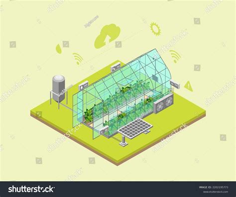 Smart Greenhouse Solar Panels Hitech Concept Stock Vector Royalty Free 2202195773 Shutterstock