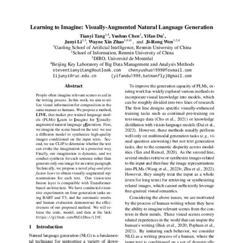Learning To Imagine Visually Augmented Natural Language Generation Acl Anthology