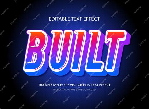 Premium Vector 3d Style Built Editable Text Effect