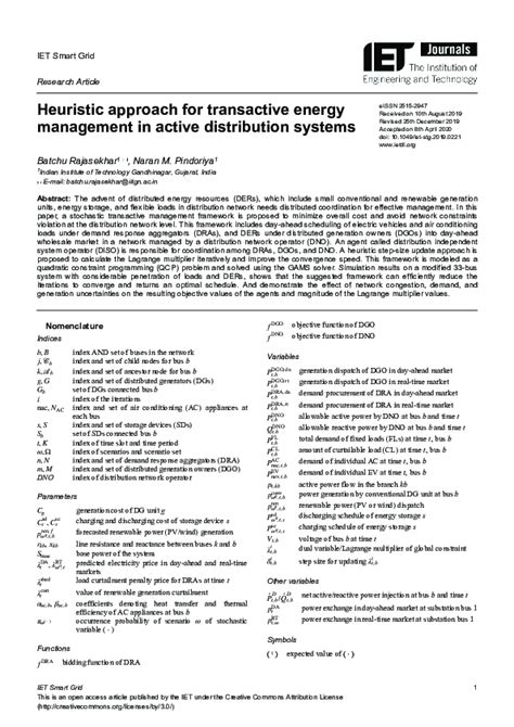 pdf heuristic approach for transactive energy management in active