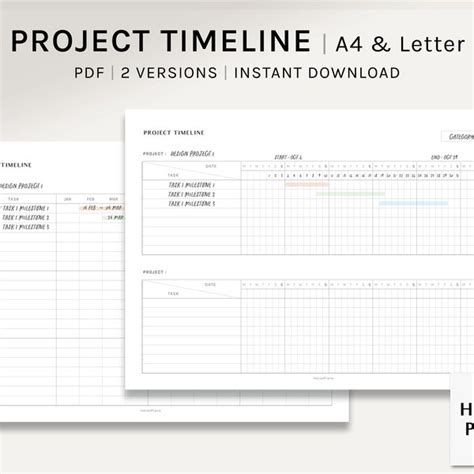 Project Timeline And Tracker Template Etsy