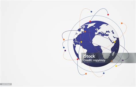 Global Network Connection World Map Point And Line Composition Concept