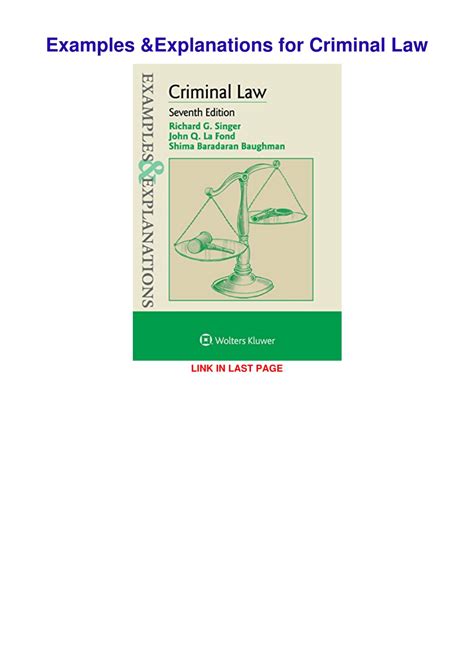 Ppt Pdf Read Online Examples And Explanations For Criminal Law