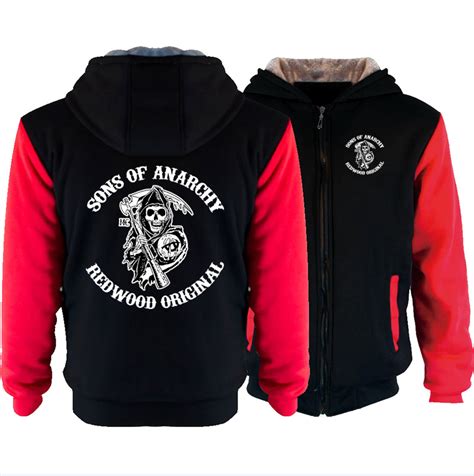 2020 Soa Sons Of Anarchy Hoodies Mens Winter Fleece Thicken Warm Camouflage Coat Zipper