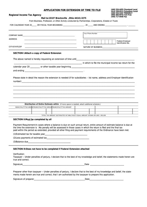 Form Application For Extension Of Time To File Printable Pdf Download