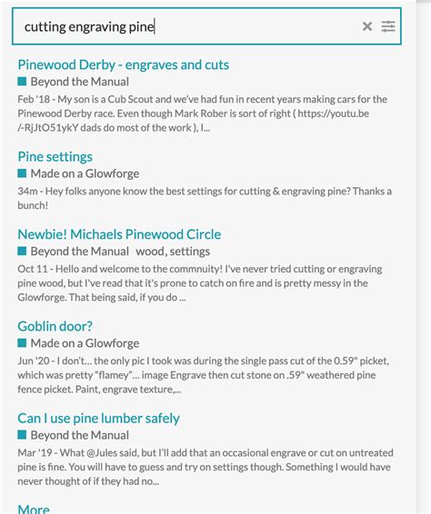 Pine Settings Beyond The Manual Glowforge Owners Forum