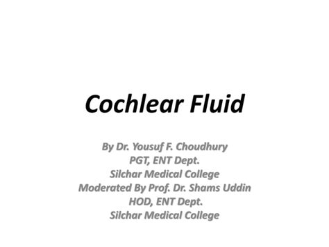 Cochlear Fluid Pptx