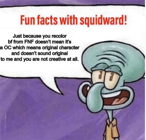 Fun Facts With Squidward By Kirbodrawslikeachad On Deviantart