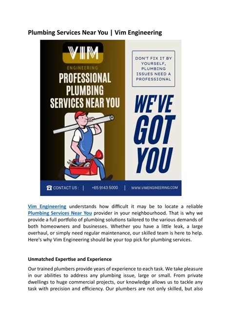 PPT Plumbing Services Near You Vim Engineering PowerPoint