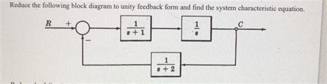 Solved Reduce The Following Block Diagram To Unity Feedback