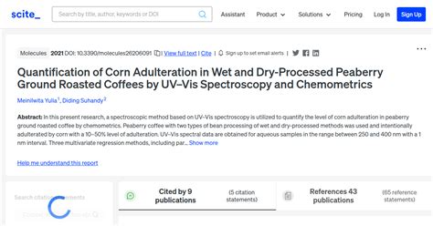 Quantification Of Corn Adulteration In Wet And Dry Processed Peaberry Ground Roasted Coffees By