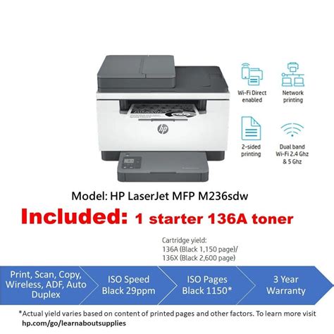 HP LaserJet MFP M Sdw All In One Wireless Laser Printer With ADF And Auto Duplex Laser Printer