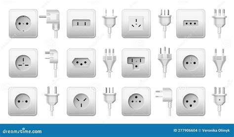 Wall Socket And Plug Types Electrical Power Point White Outlet And