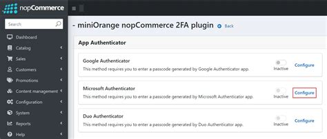 Configure Nopcommerce 2fa Using Microsoft Authenticator