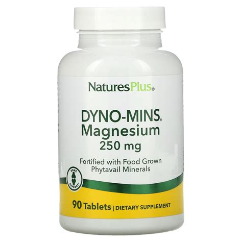 NaturesPlus, Dyno-Mins, Magnesio, 250 mg, 90 comprimidos