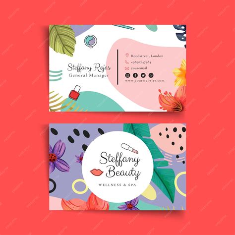 Шаблон визитной карточки салона красоты Премиум вектор