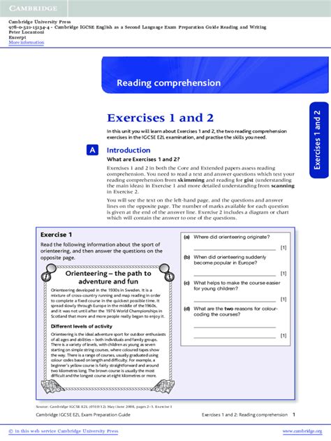 Fillable Online Assets Cambridge Cambridge Igcse English As A Second Language Exam Fax