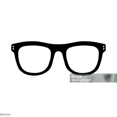 Trendy Nerd Glasses Ilustrasi Vektor Logo Desain Siluet Hitam Ilustrasi