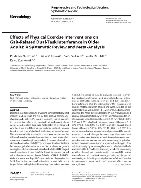 Pdf Effects Of Physical Exercise Interventions On Gait Related Dual Task Interference In Older