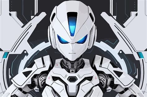premium vector a white humanoid robot illustration