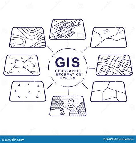 Gis Concept Data Layers For Infographic Stock Vector Illustration Of