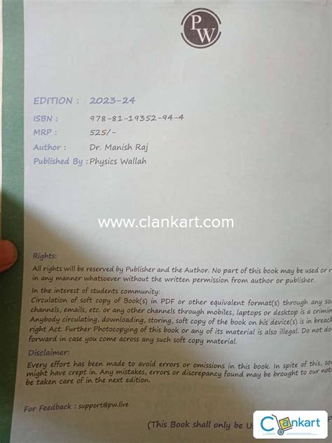 Buy Pw Physics Med Easy Book In Excellent Condition At