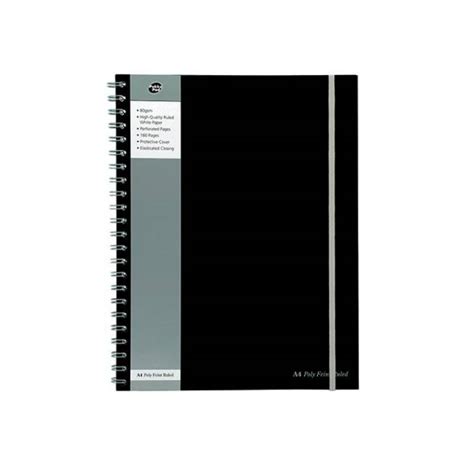 Pukka Pad A4 Polypropylene Cover Notebook Ruled 160 Pages Black Pack Of