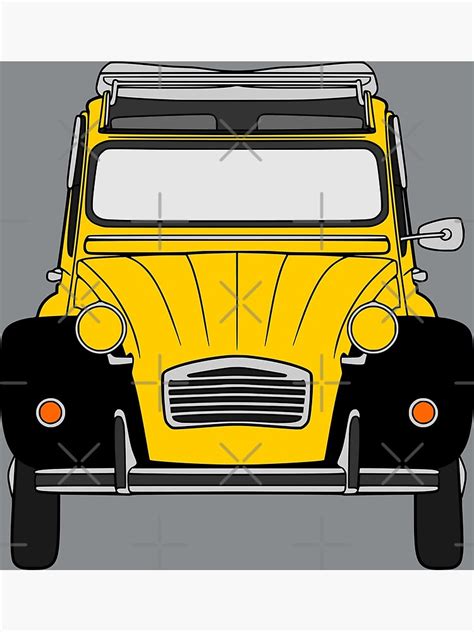 Citroen 2cv Yellow Black Color Poster For Sale By Edimdesign Redbubble