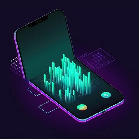 Premium Ai Image Application Of Smartphone With Business Graph And Analytics Data On Isometric