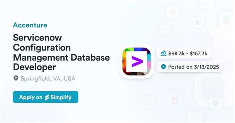 Servicenow Configuration Management Database Developer Accenture