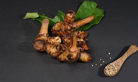Fresh Galangal Root Isolated On Black Background Galangal Root Are