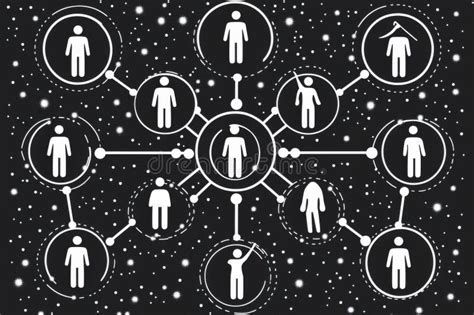 Abstract Network Of Interconnected Avatars Linked In A Social Media