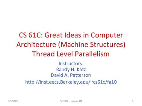 Cs 61 C Great Ideas In Computer Architecture