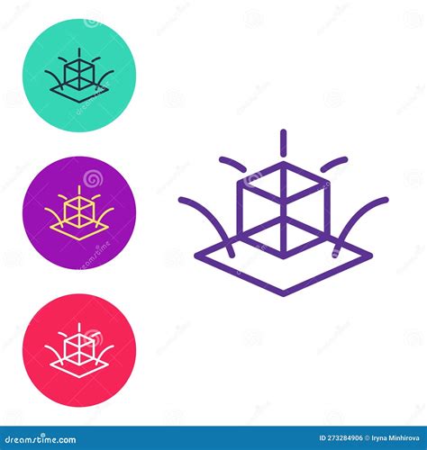 Set Line 3d Modeling Icon Isolated On White Background Augmented Reality Or Virtual Reality