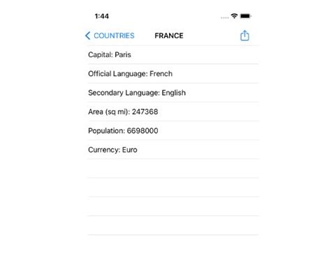 a tableview app that sorts countries by pulling data with json