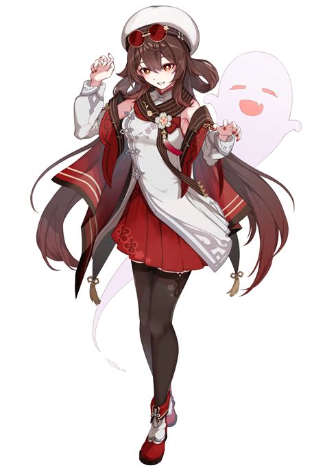 Hu Tao Cherries Snow Laden Genshin Impact Danbooru