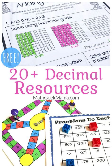 20 Free Decimal Resources For Grades 4 6 Math Geek Mama