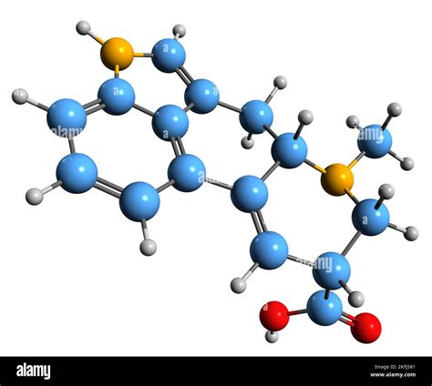 3d Image Of Lysergic Acid Skeletal Formula Molecular Chemical