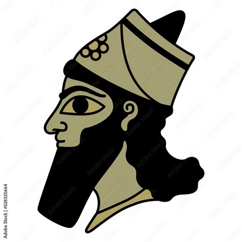 Head In Profile Of A Handsome Bearded Assyrian Man From Nimrud