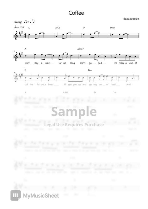 Beabadoobee Coffee ボーカル楽譜pdf Taehyun Taylor Lee Mymusic5